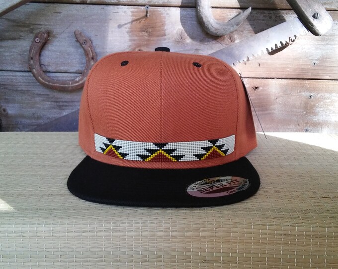 Native Beaded Baseball Cap. Hat Flat Bill. Big Goose. Basker - Etsy