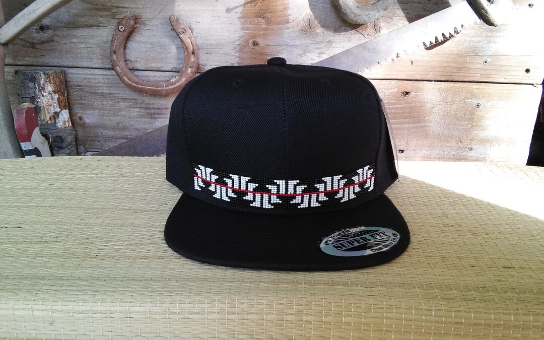 Native Beaded Baseball Cap. Hat Flat Bill.frog Foot. Basker Weave ...