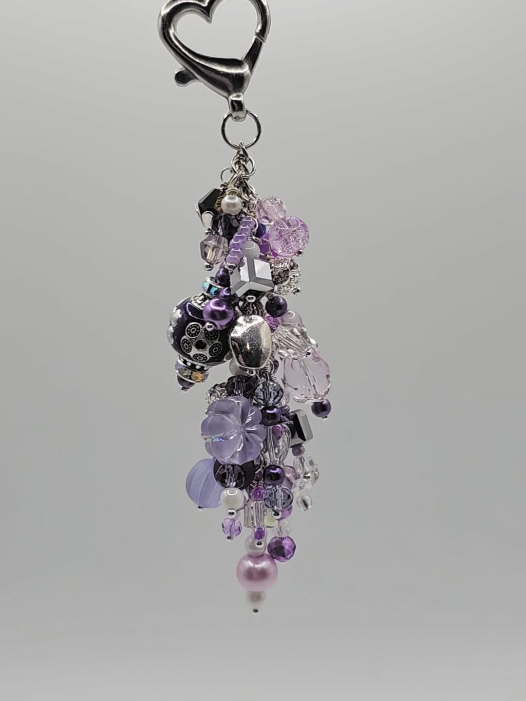 Hand Beaded Dangle Keychain or Bag Charm! Lilac Fields - Etsy