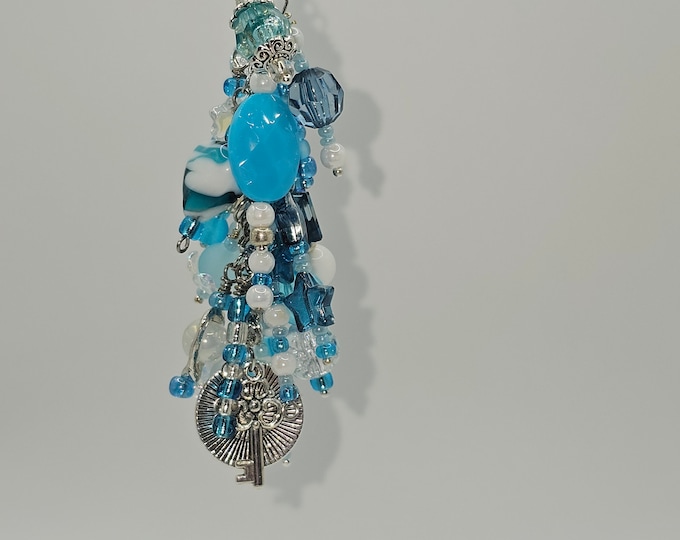 Hand Beaded Dangle Keychain or Bag Charm! Lilac Fields - Etsy