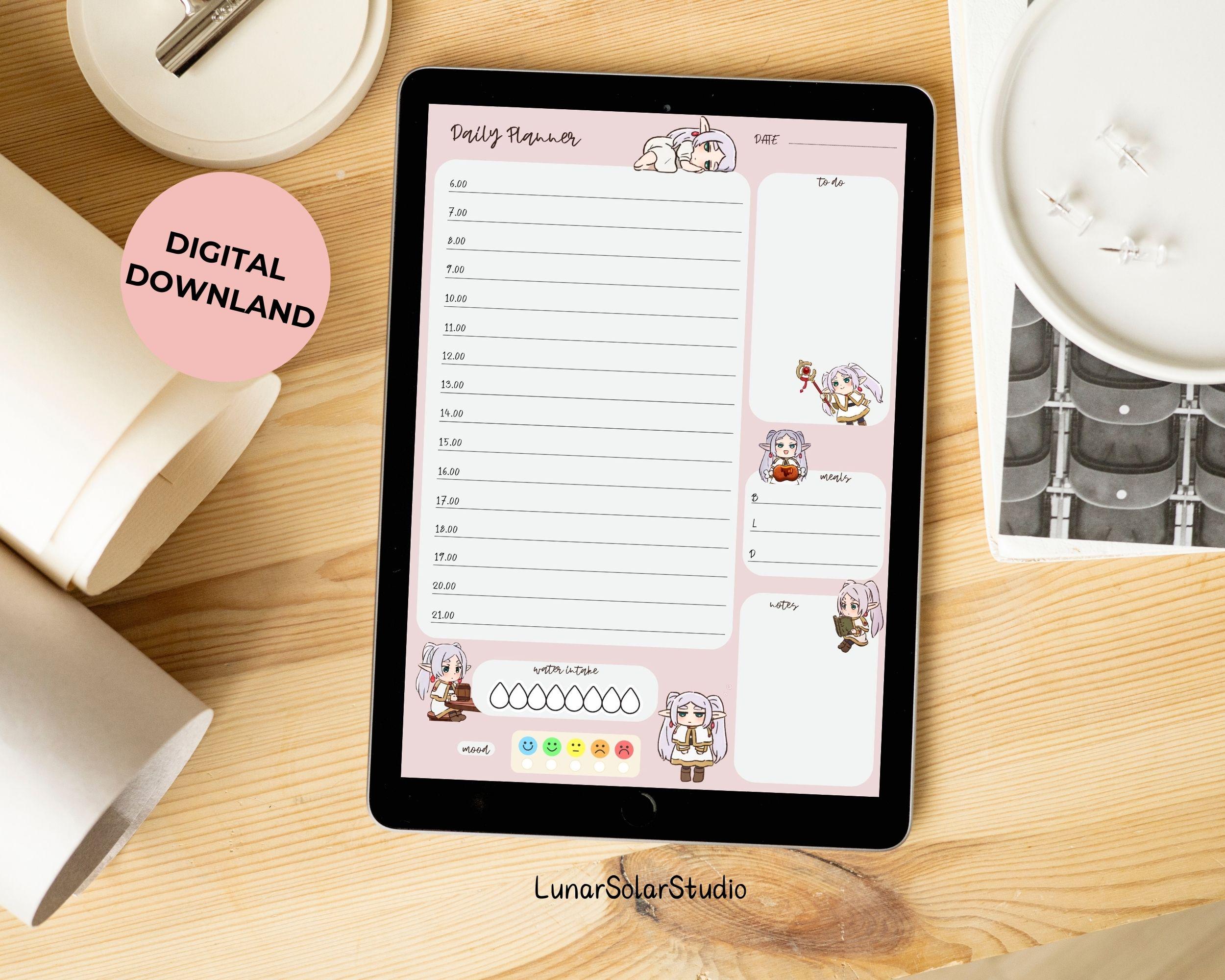 Cute Anime Planner Daily Planner Printable Instant Download Undated ...