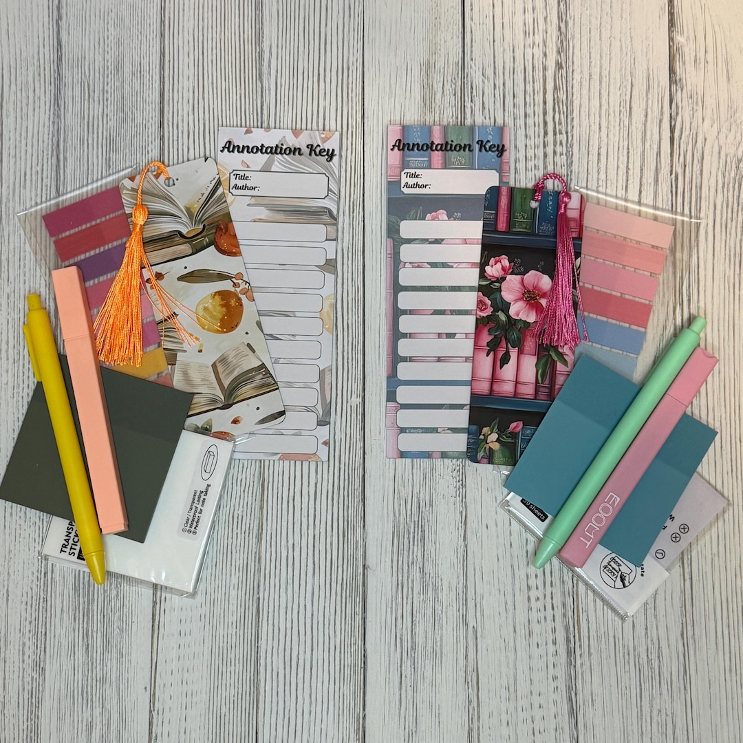 Complete Book Annotation Set – Bookmark Duo, Pen, Tabs, Highlighter ...