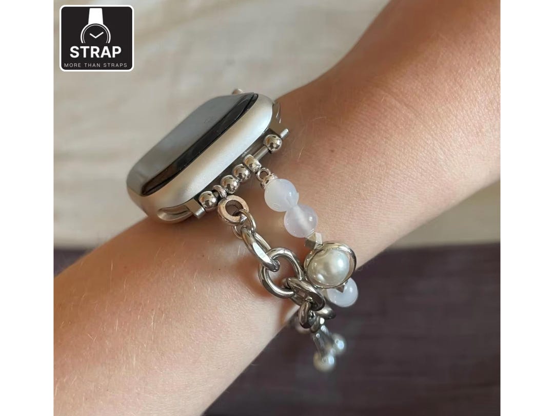 Pearl Apple Watch Band, Handmade Watch Strap for Women, Apple Watch ...