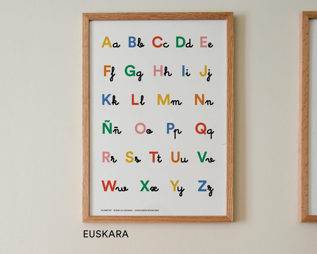 Basque Alphabet. Educational Alphabet Letters Poster for Children ...