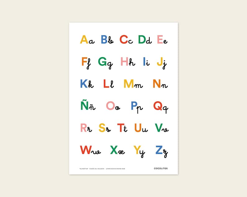 Basque Alphabet: Printable Poster for Children digital Download. Early ...