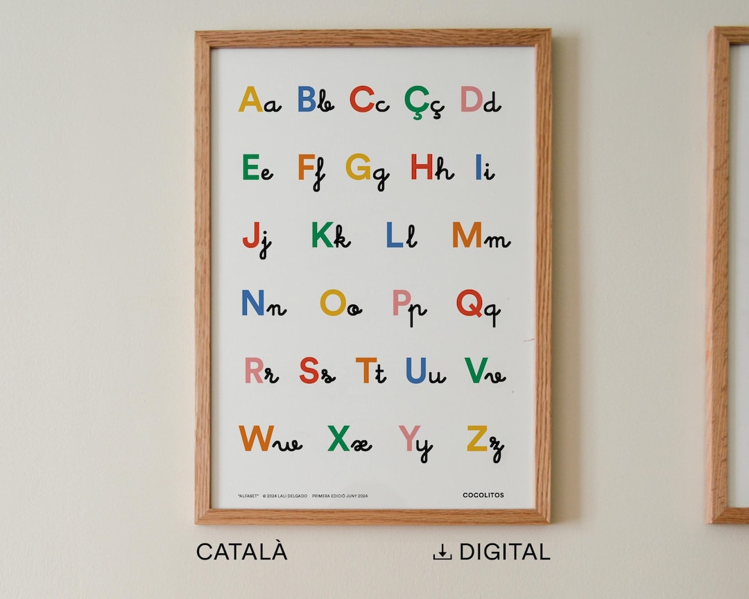 Catalan Alphabet: Printable Poster for Children digital Download. Early ...