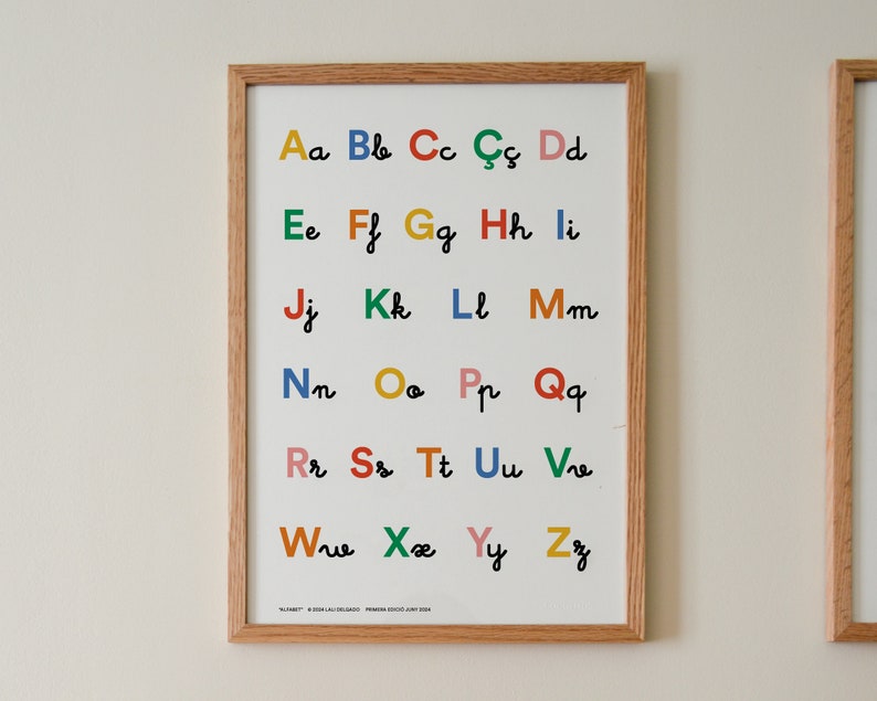Posters in Catalan. Alphabet, Numbers, and Colors Prints for Children (playroom, Nursery, or ...