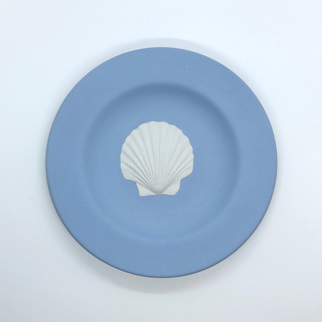 Vintage Wedgwood Jasperware Blue White Seashell Scallop Plate - Etsy