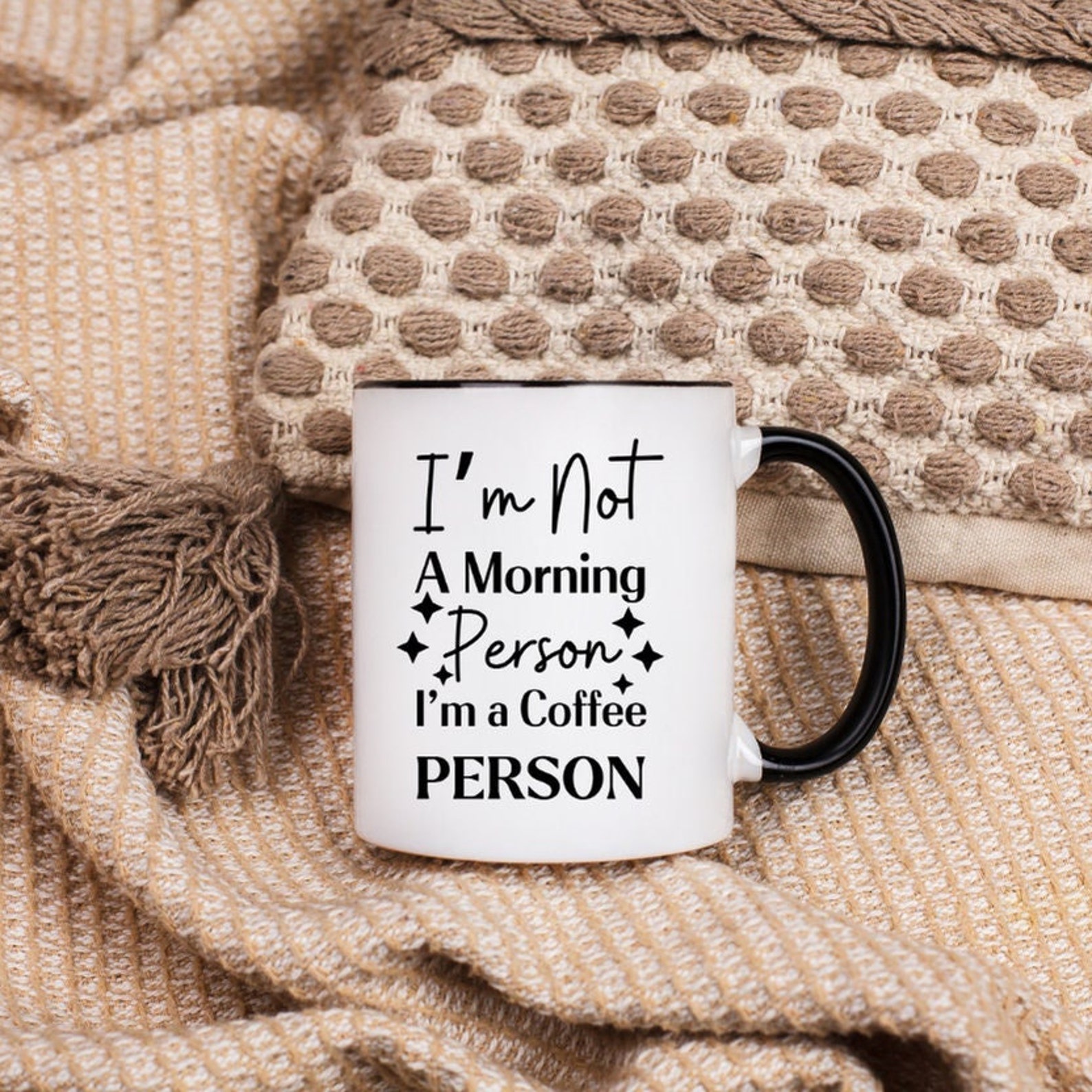 I'm Not a Morning Person I'm a Coffee Person Mug, Funny Coffee Lover ...