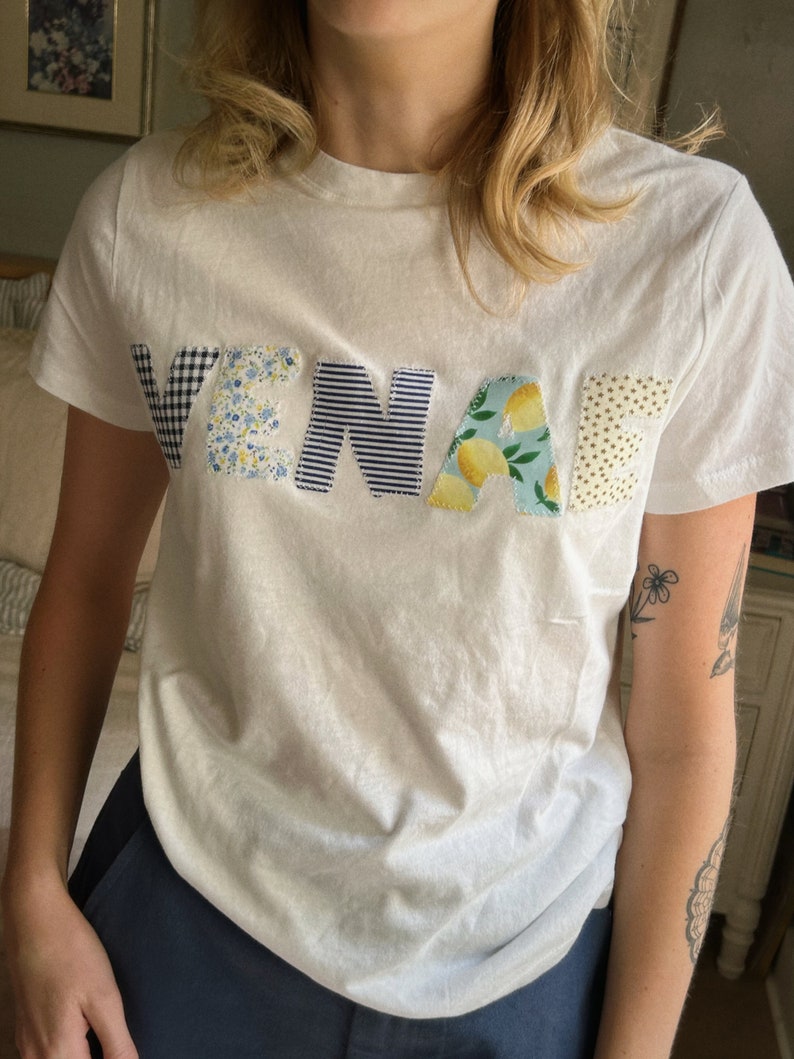 Personalized Patchwork Tee - Etsy