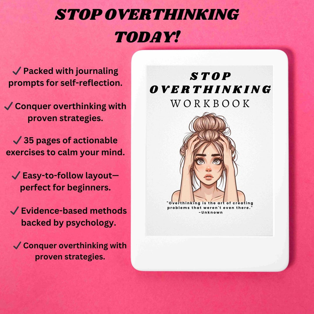 Stop Overthinking Workbook Self-care Journal, Printable Mindfulness ...