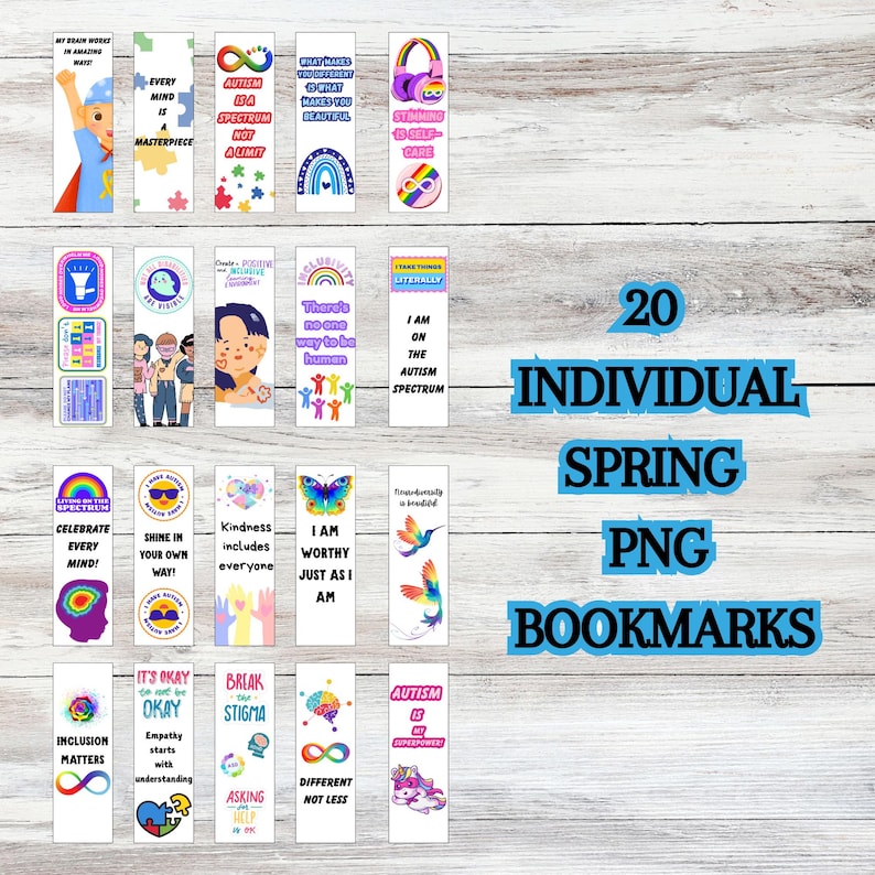 Autism Awareness Bookmarks: Inclusion Gifts for Teachers, Kids (PDF) - Etsy
