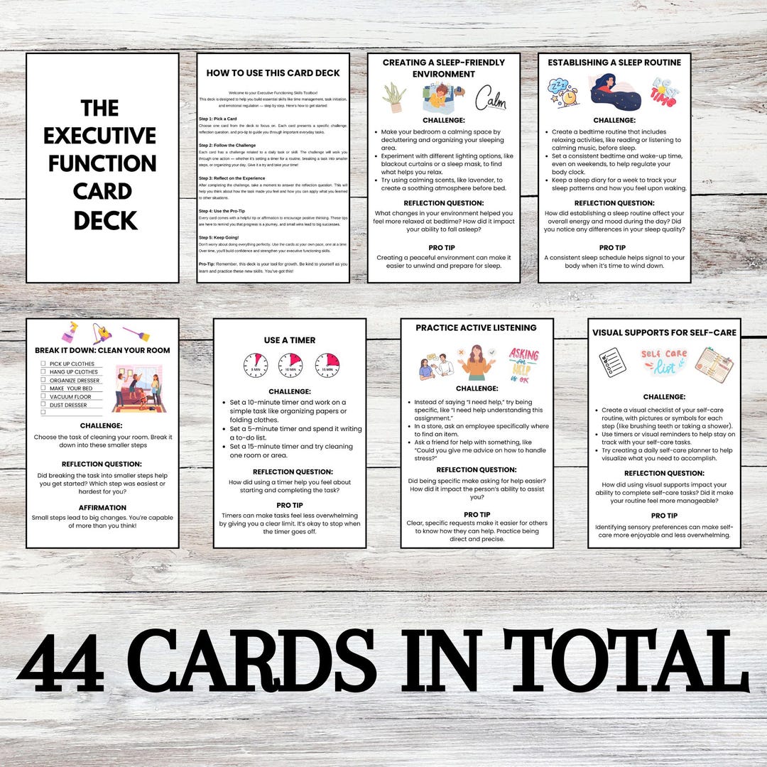 Autism ADHD Executive Functioning Cards for Kids and Teens, Life Skills ...
