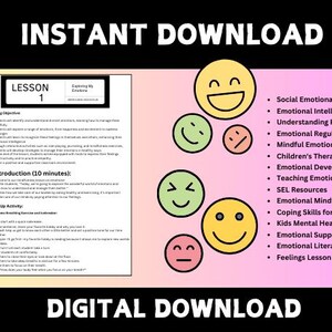 Printable Mindfulness Exploring My Emotions Lesson Plan for Kids ...