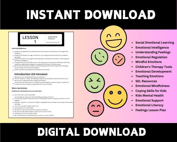 Printable Mindfulness Exploring My Emotions Lesson Plan for Kids ...
