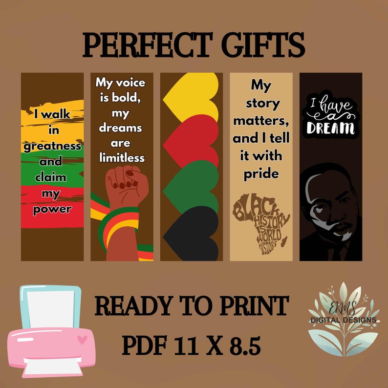 Juneteenth Bookmarks, MLK Day, Inspirational Bookmark, Classroom ...