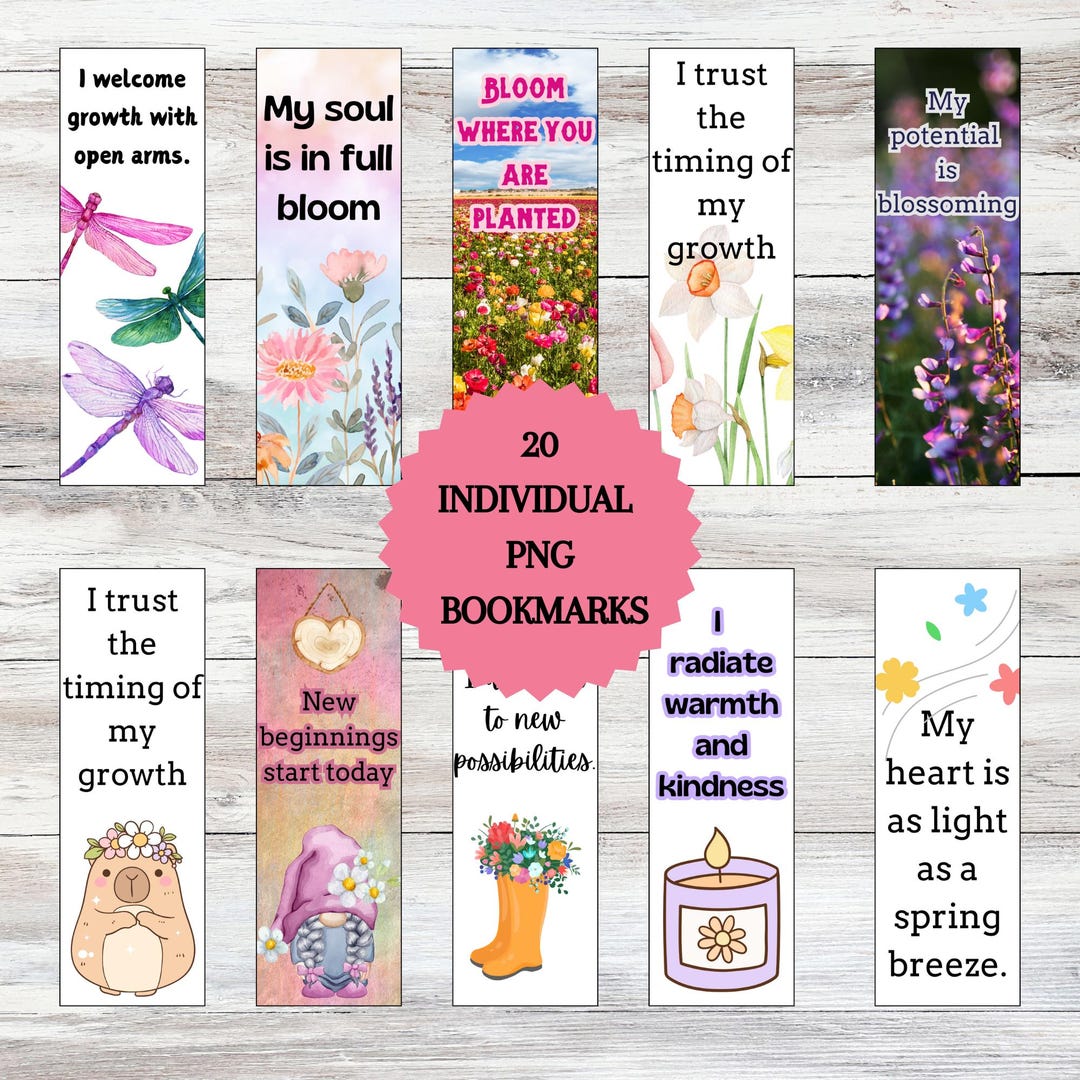 Printable Affirmation Bookmarks, Motivational Quotes, Digital Download ...
