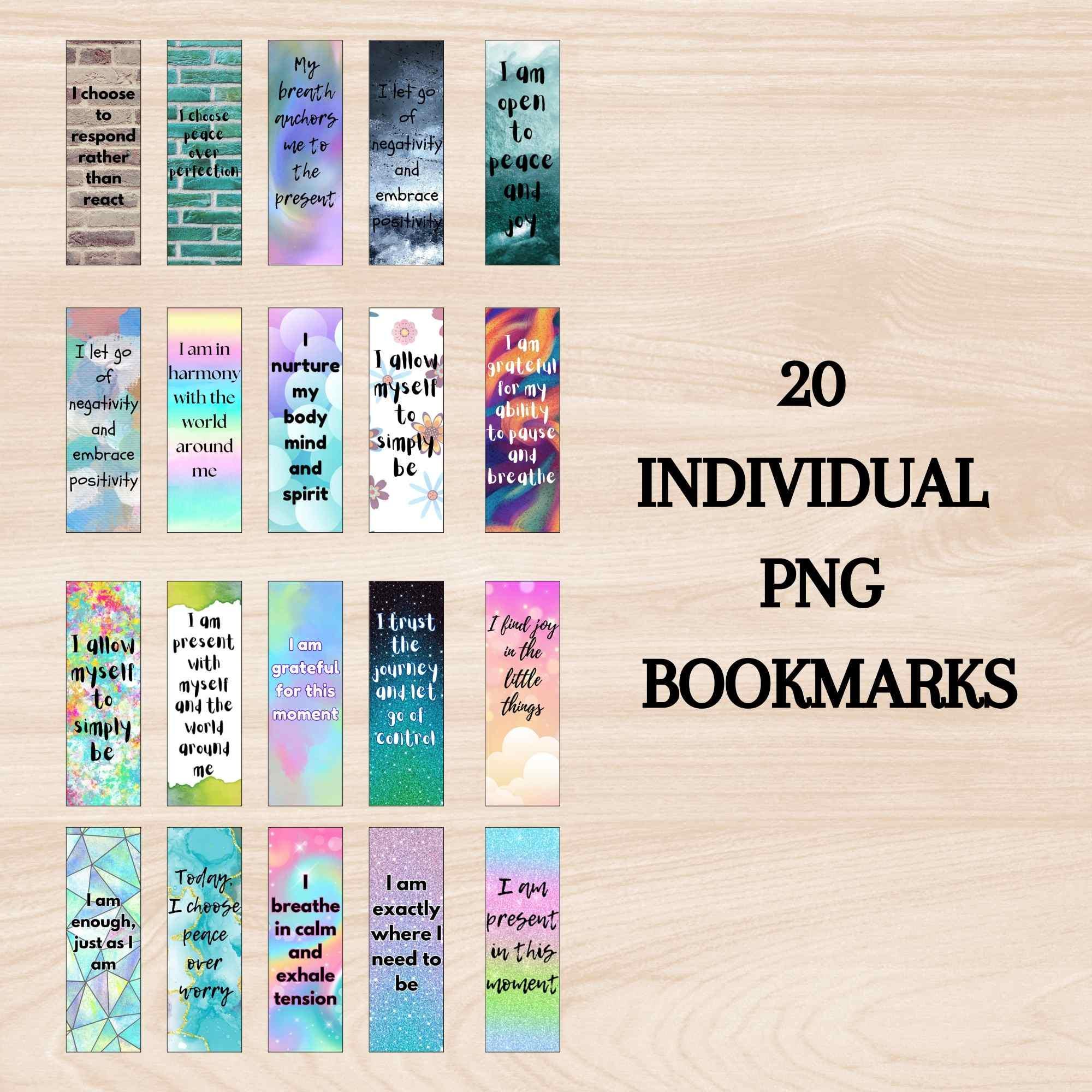 Bookmarks | Printable Affirmation Bookmark Set | Positive Reading ...