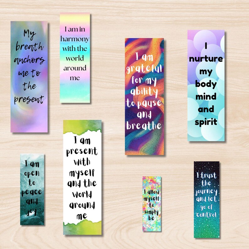 Motivational Quote Bookmarks | Printable Affirmation Bookmark Set ...
