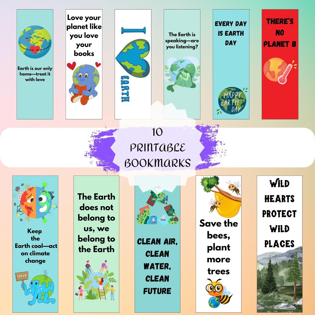 Earth Day Bookmarks, Kids Earthday Gifts for Earthday, Environment Day ...