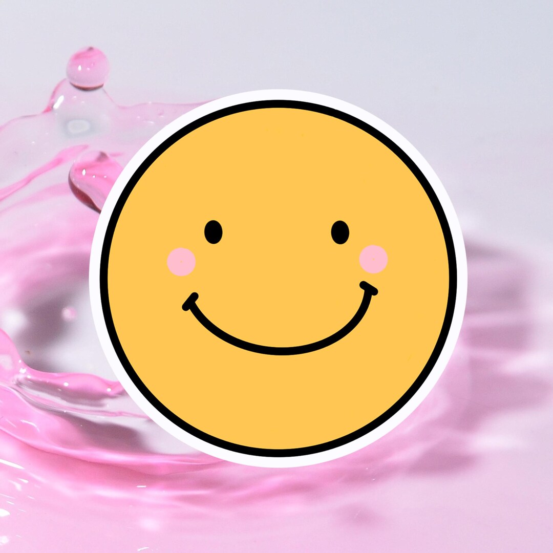 Yellow Vinyl Emoji Smile Sticker | Vinyl Yellow Emoji Smile Sticker ...