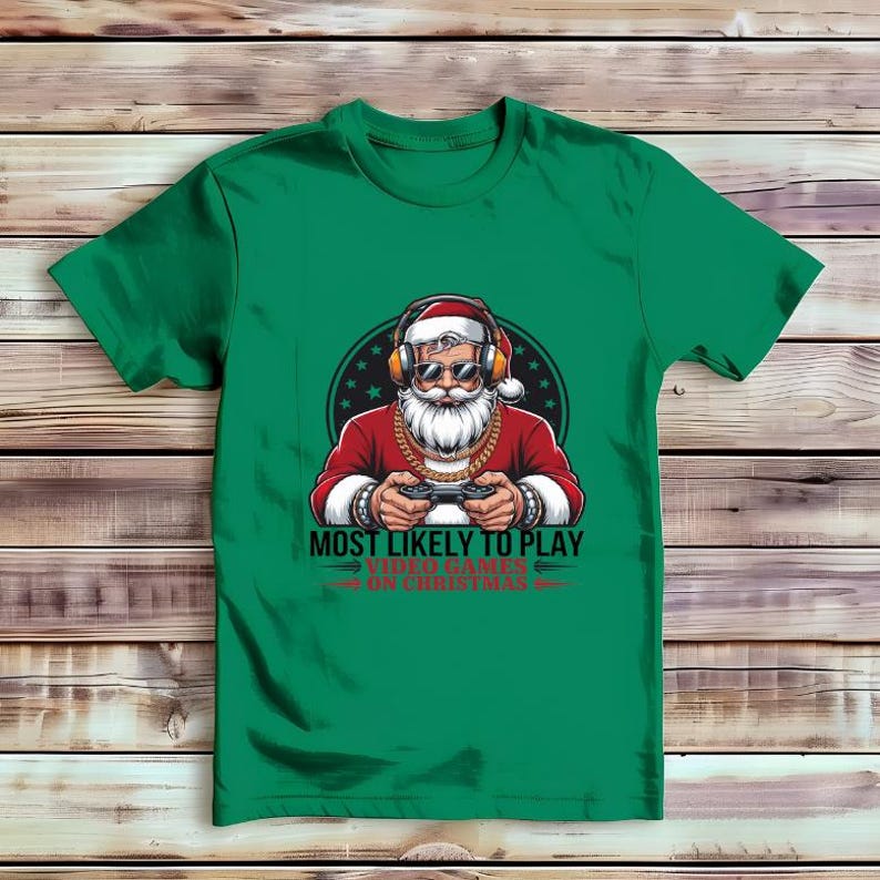 Santa Gamer, Christmas Video Games, PNG, Gaming, Favorite Gamer - Etsy