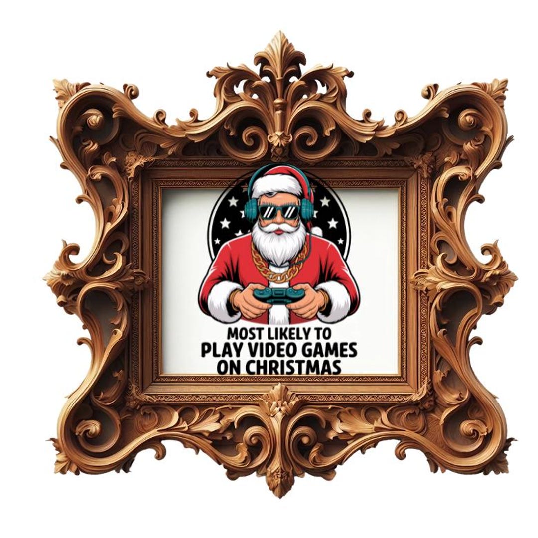 Santa Gamer, Christmas, Video Games, DTF Transfer - Etsy