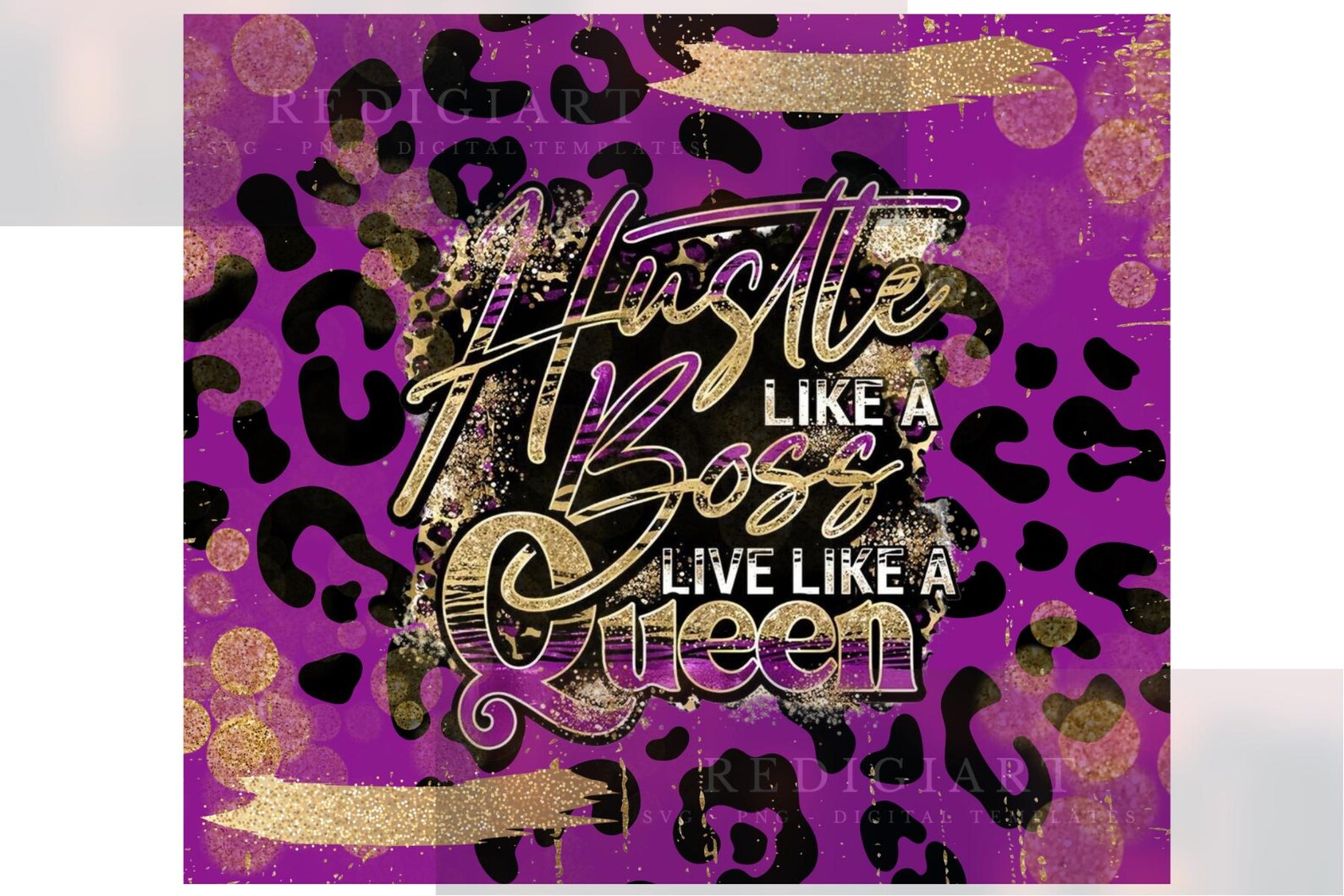 Hustle Like a Boss Live Like a Queen ,girl Boss Leopard Print 20oz ...