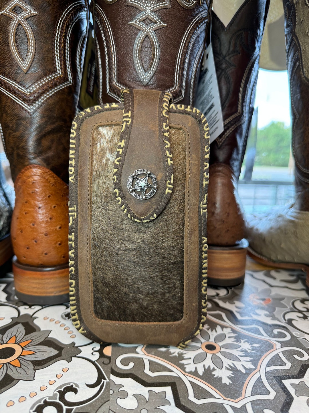 Cowhide Western Phone Holster - Etsy