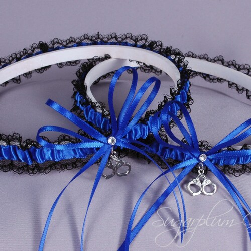 Thin Blue Line Police Officer Wedding Garter - Etsy