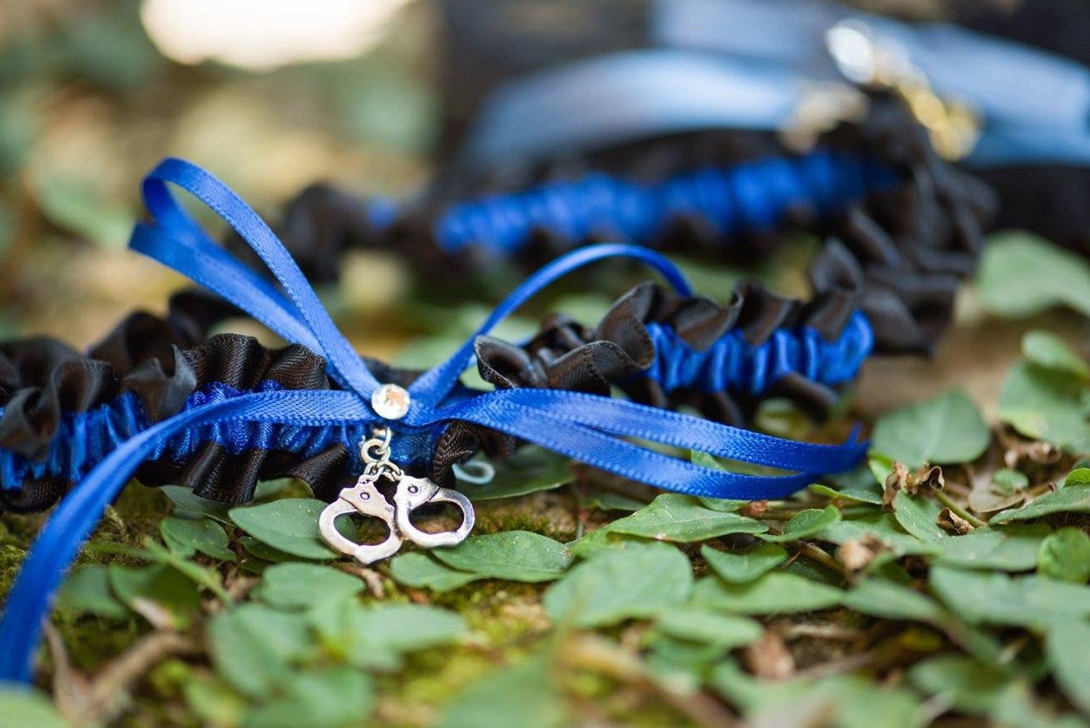 Demi Thin Blue Line Police Officer Wedding Garter - Etsy