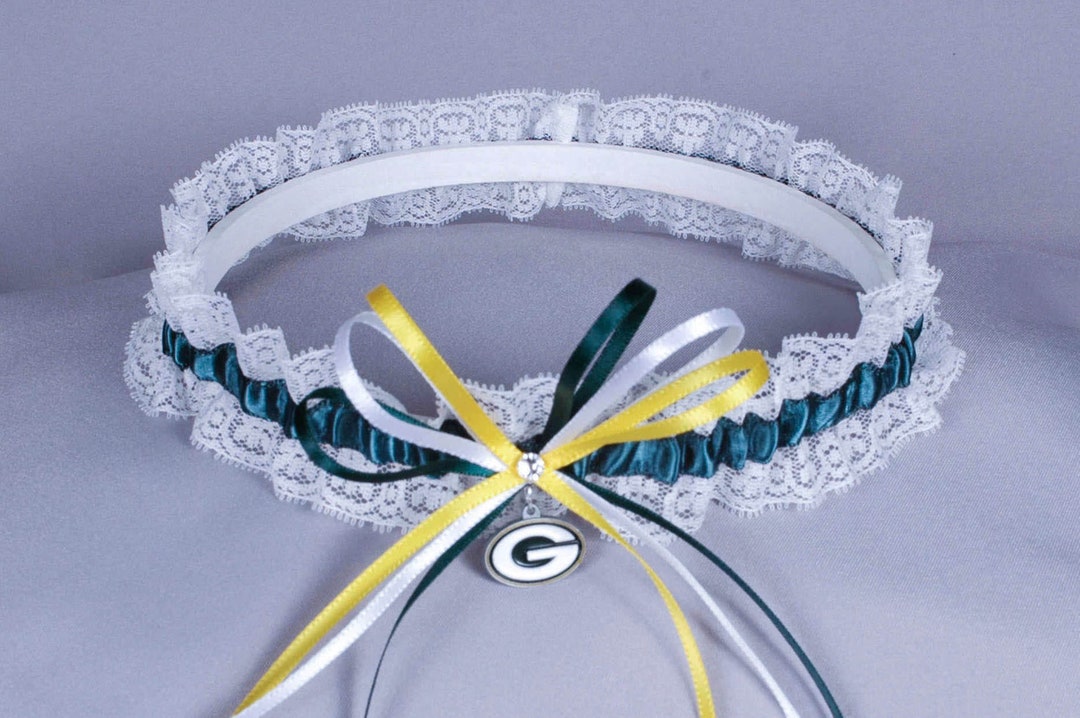 Green Bay Packers Lace Wedding Garter - Ready to Ship - Etsy