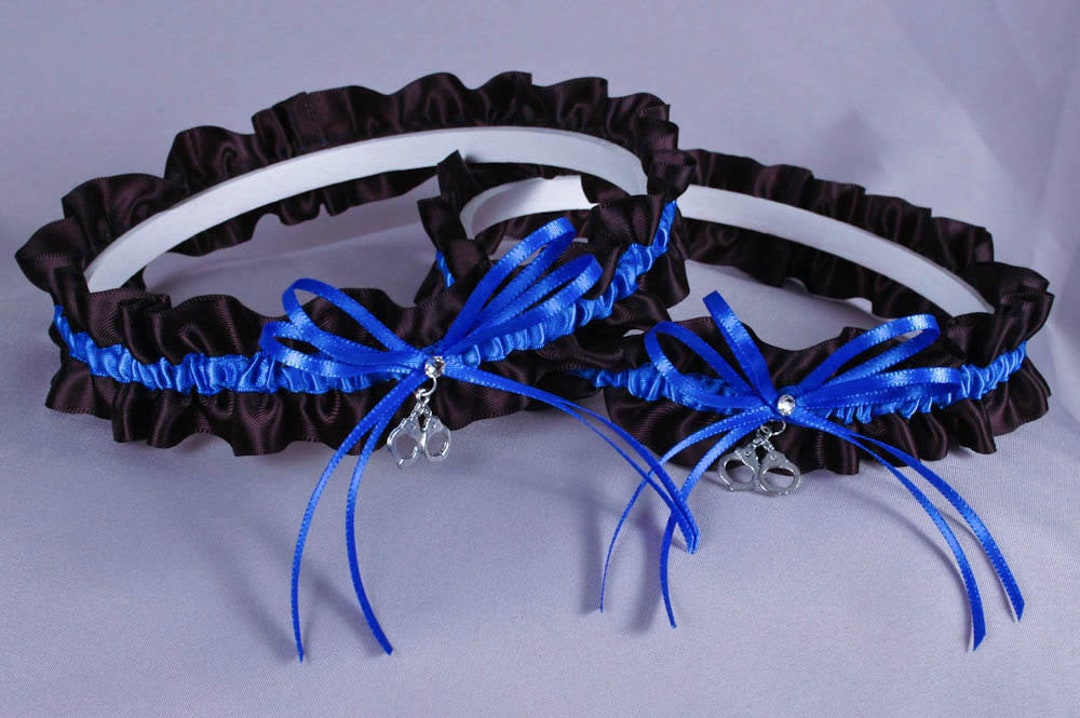 Thin Blue Line Police Officer Wedding Garter Set - Etsy