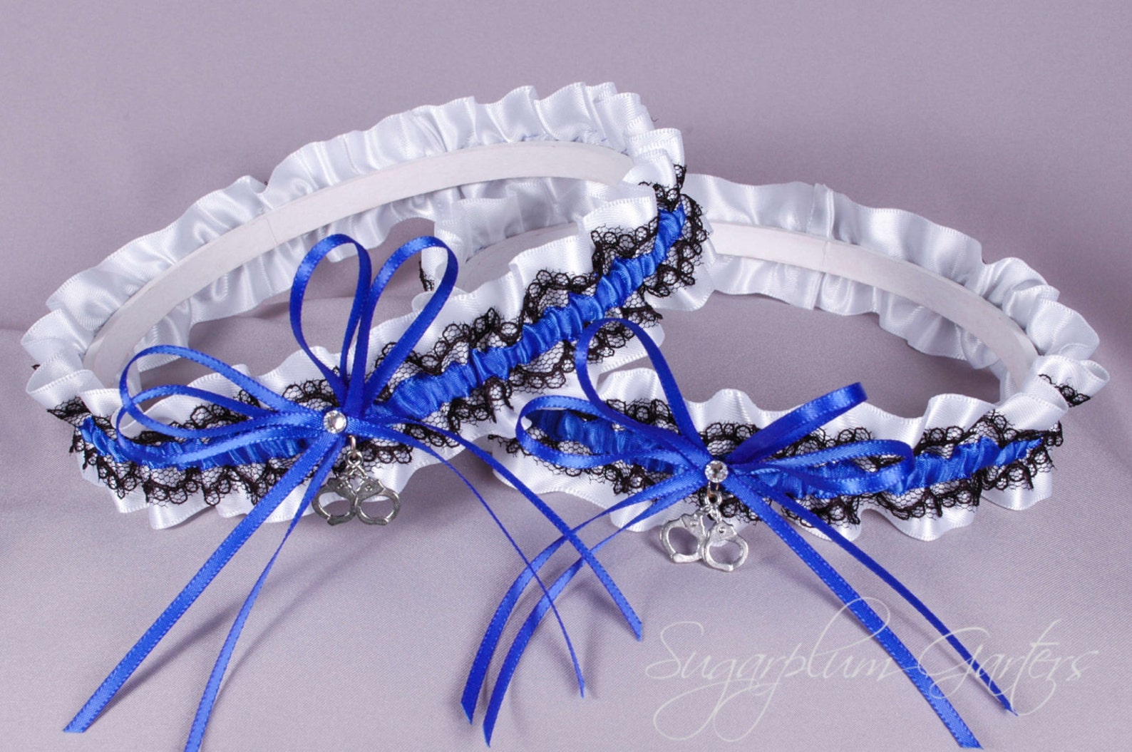 Thin Blue Line Police Officer Lace Wedding Garter Set - Etsy