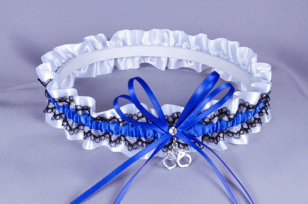Thin Blue Line Police Officer Lace Bridal Garter - Etsy
