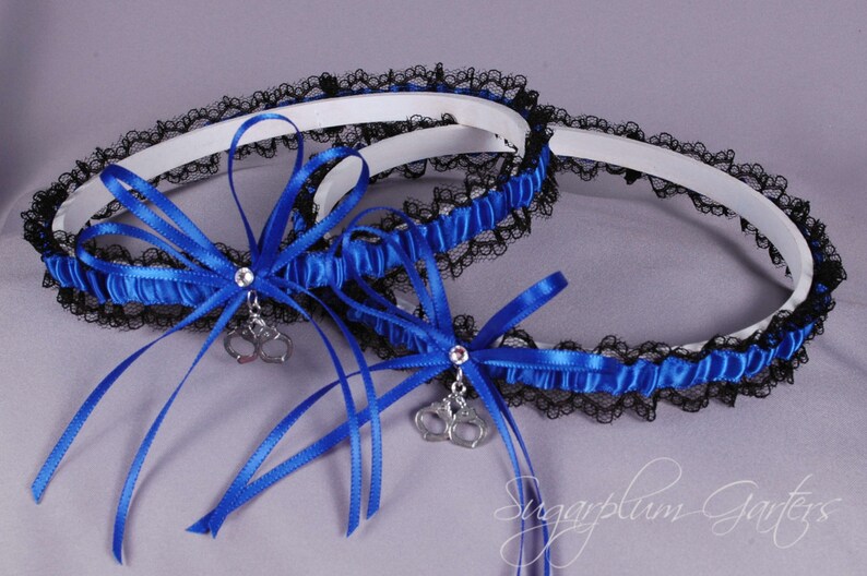 Thin Blue Line Police Officer Lace Wedding Garter Set - Etsy