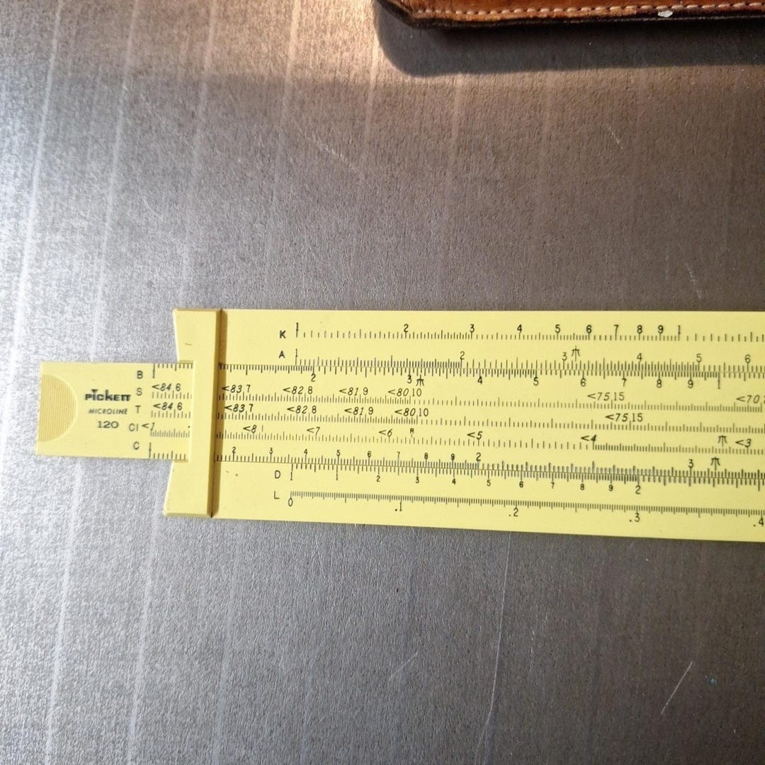 Vintage Yellow Pickett Microline 120 Slide Rule With Leather Case - Etsy