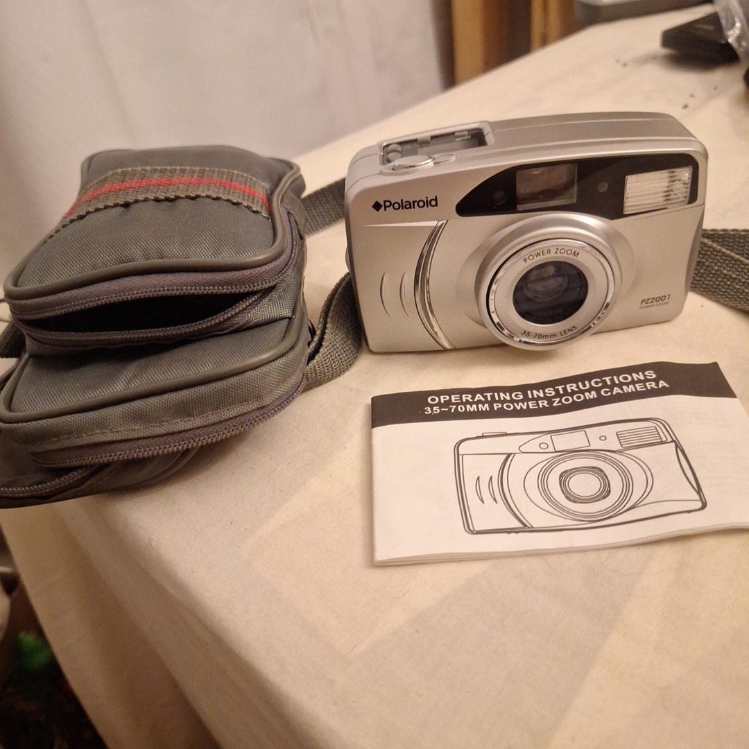 Polaroid PZ2001 2x Zoom Power Zoom 35mm Film Camera W/ Case - TESTED ...