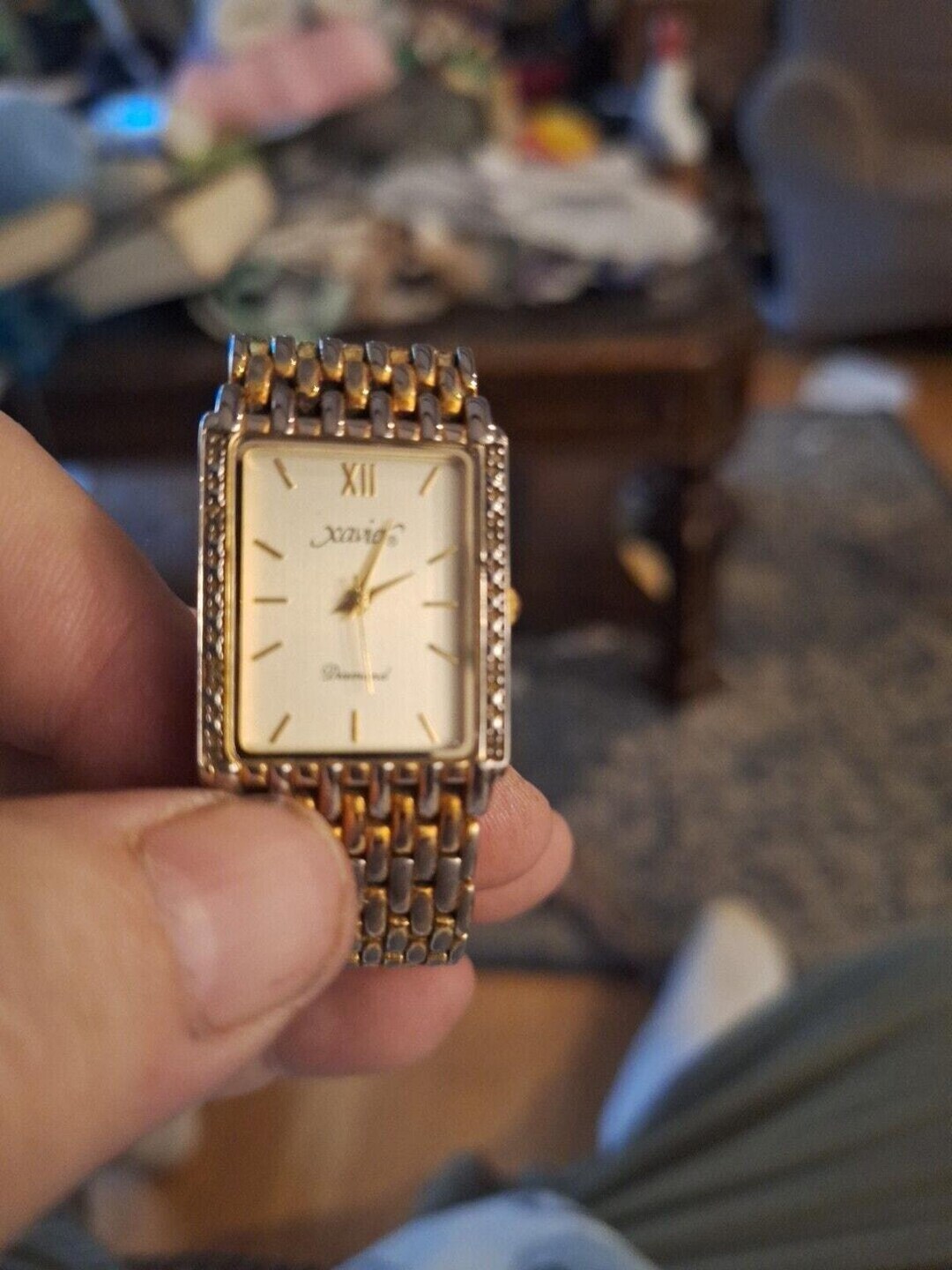 Vintage Xavier Diamond Quartz Men's Watch Masterpiece Gold Tone Needs ...