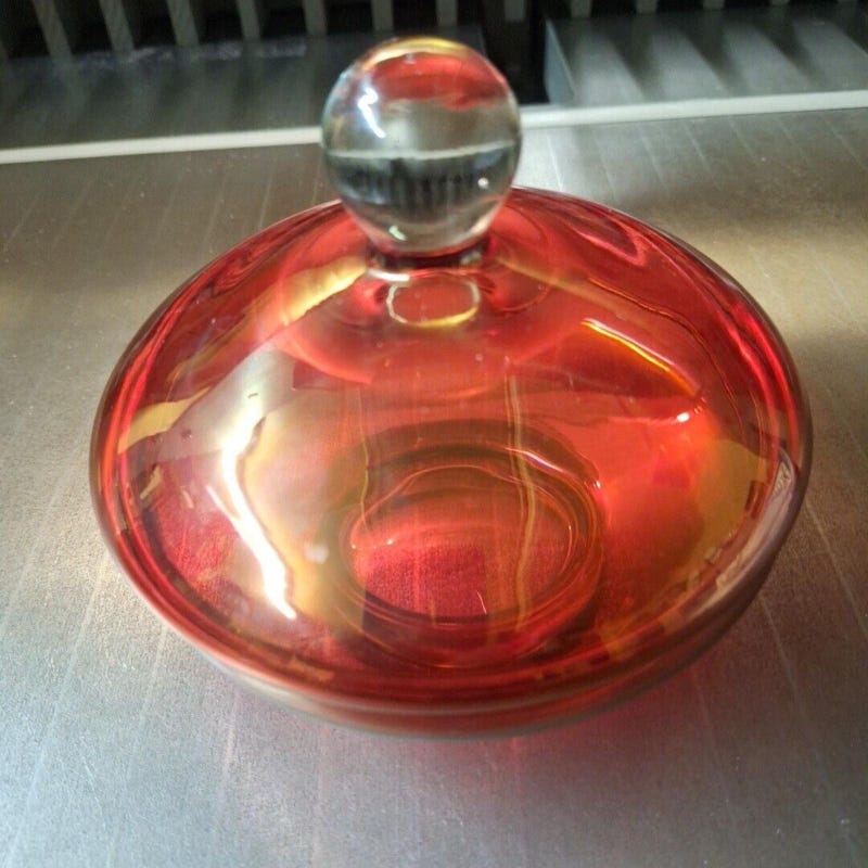 Red Carnival Glass - Etsy