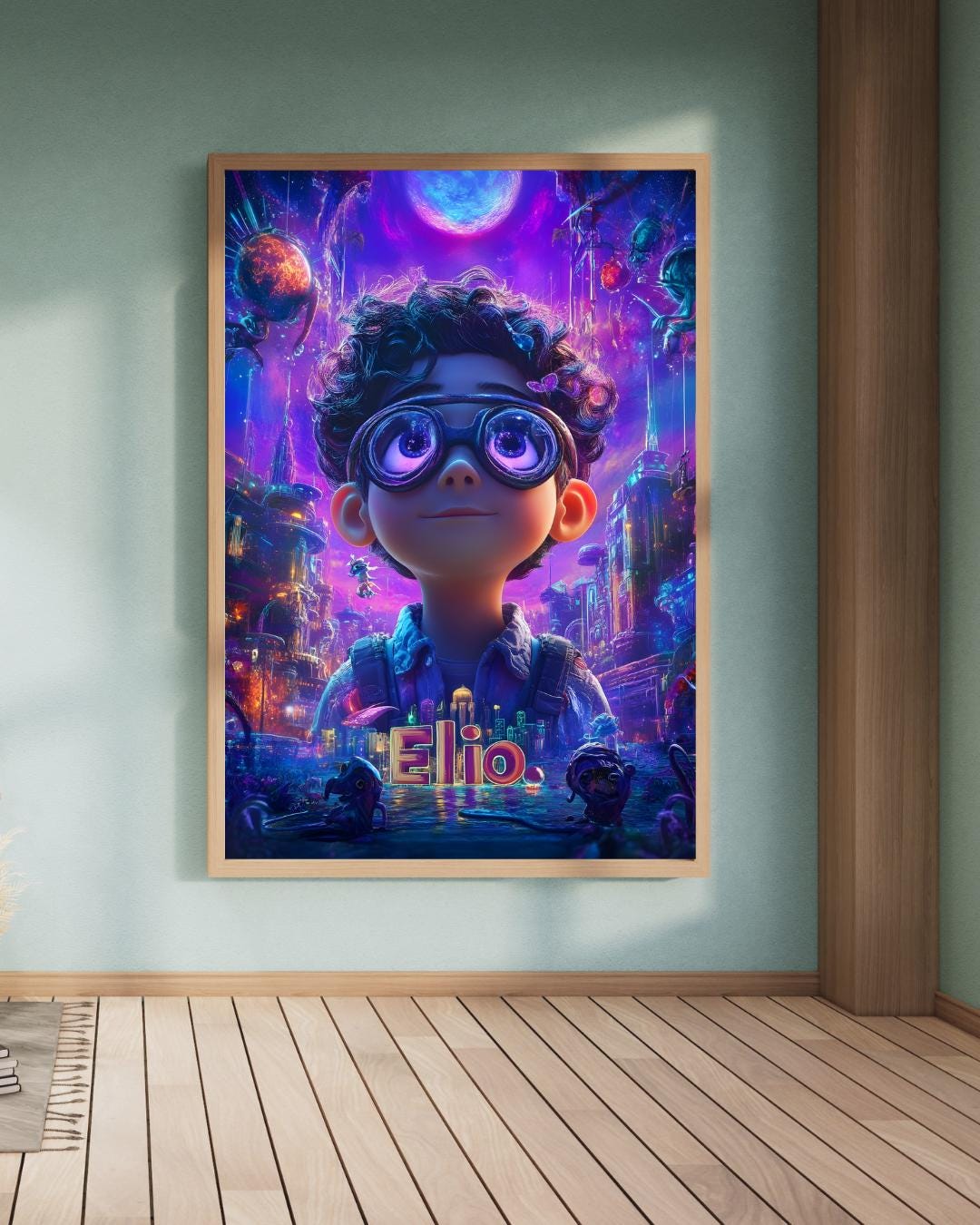 Elio Inspired Poster, Cosmic Sci-fi Kid Wall Art, Animated Film Decor ...