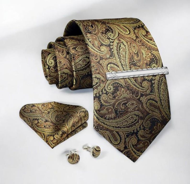 Floral Pattern Suit Tie Set Men's Fashion Accessory Elegant Neckwear ...