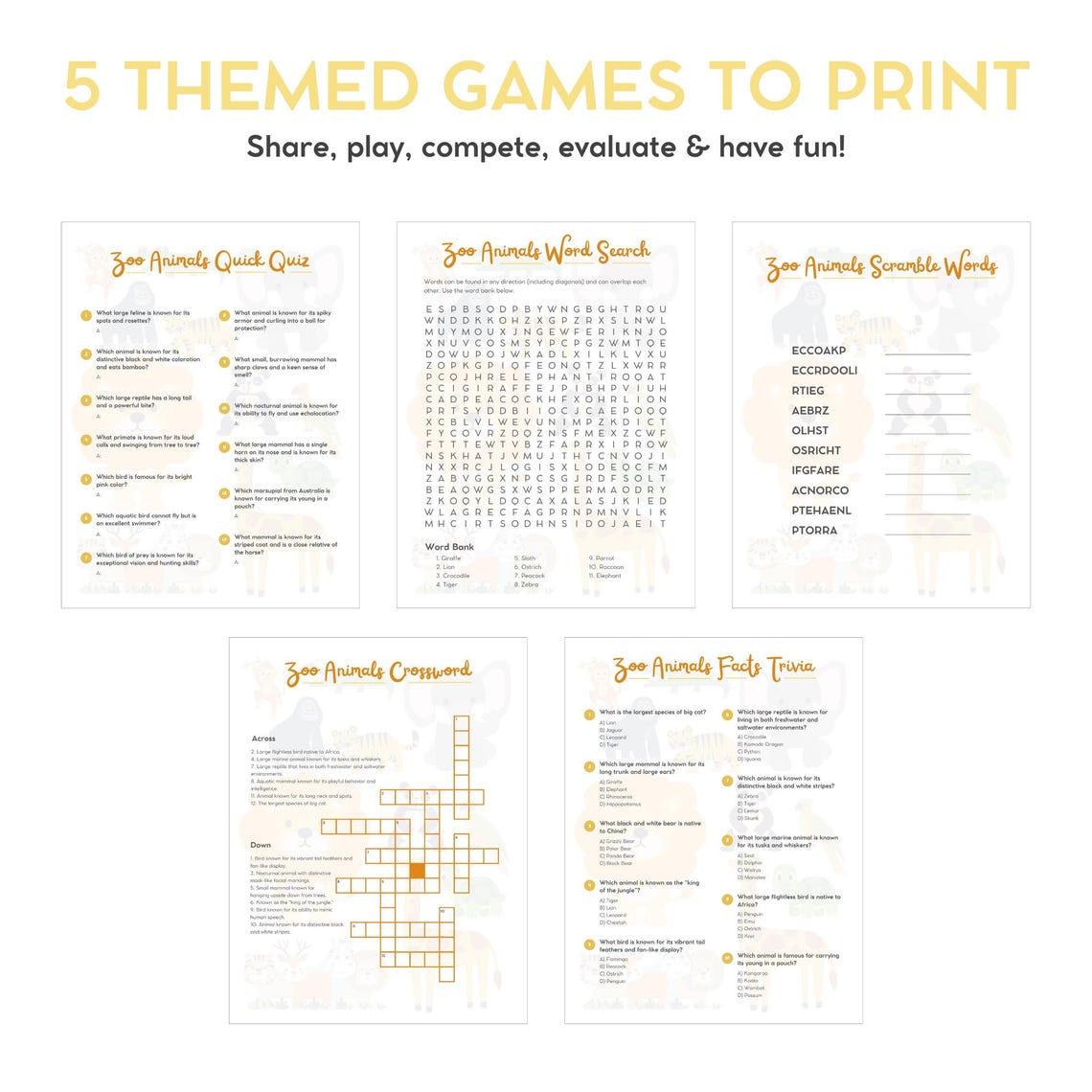 Printable Games, Group Games, Trivia Games Bundle, Fun Games for Adults ...