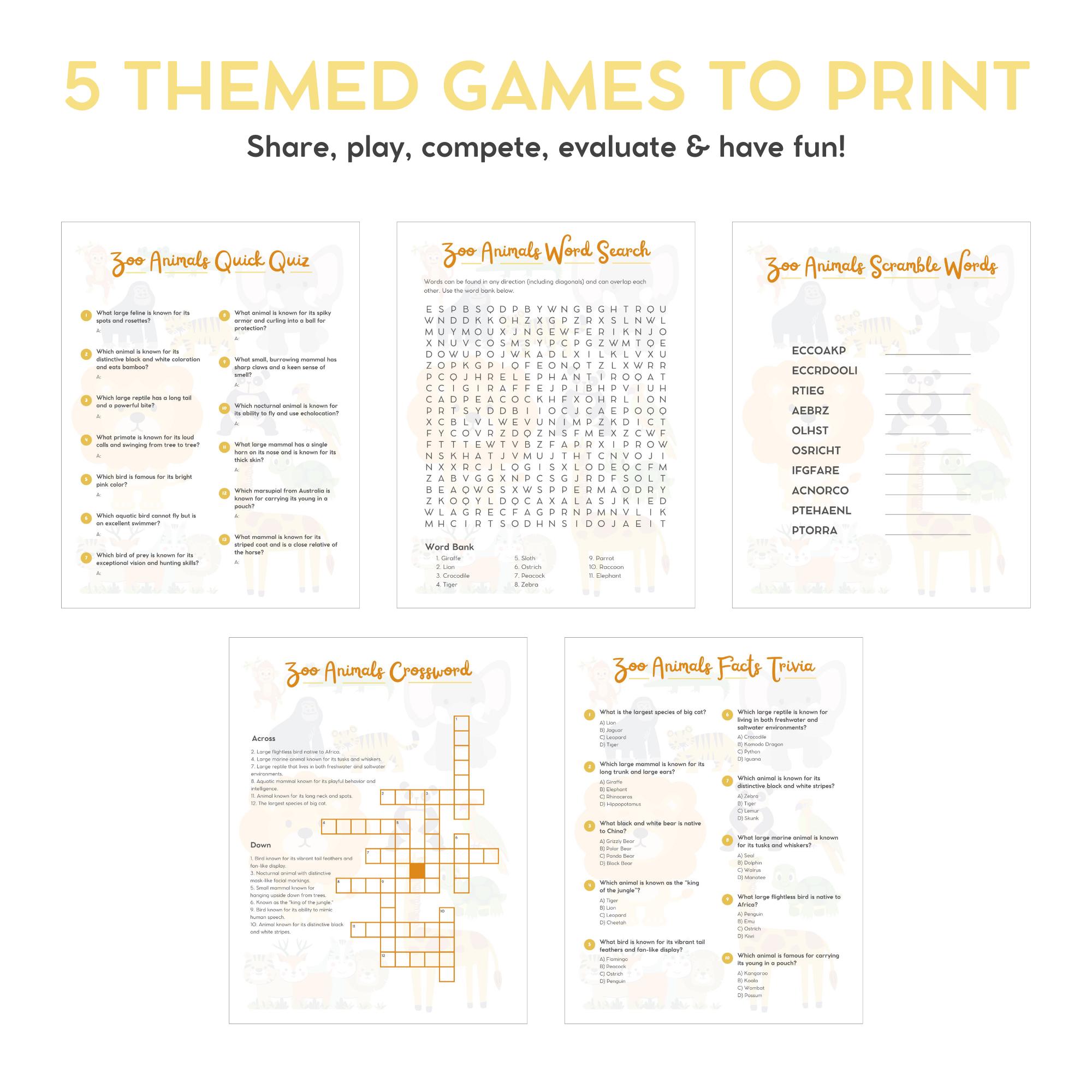 Printable Games, Group Games, Trivia Games Bundle, Fun Games for Adults ...