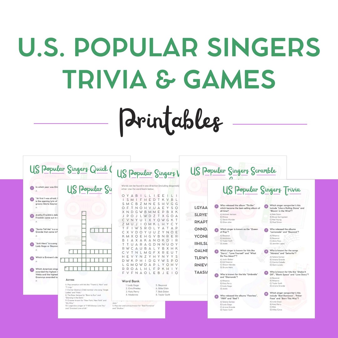 Printable Games, Group Games, Trivia Games Bundle, Fun Games for Adults ...