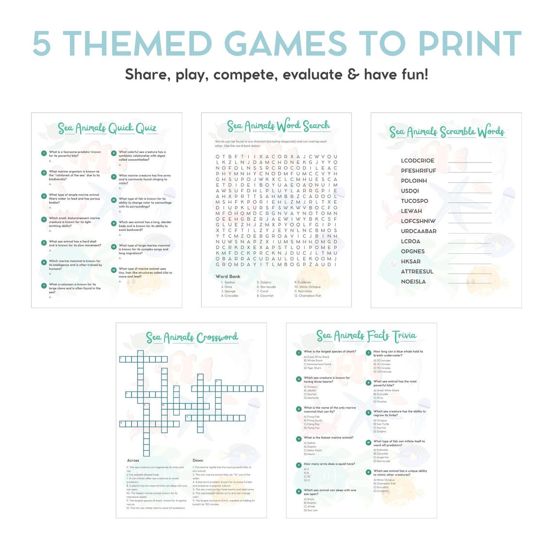 Printable Games, Group Games, Trivia Games Bundle, Fun Games for Adults ...