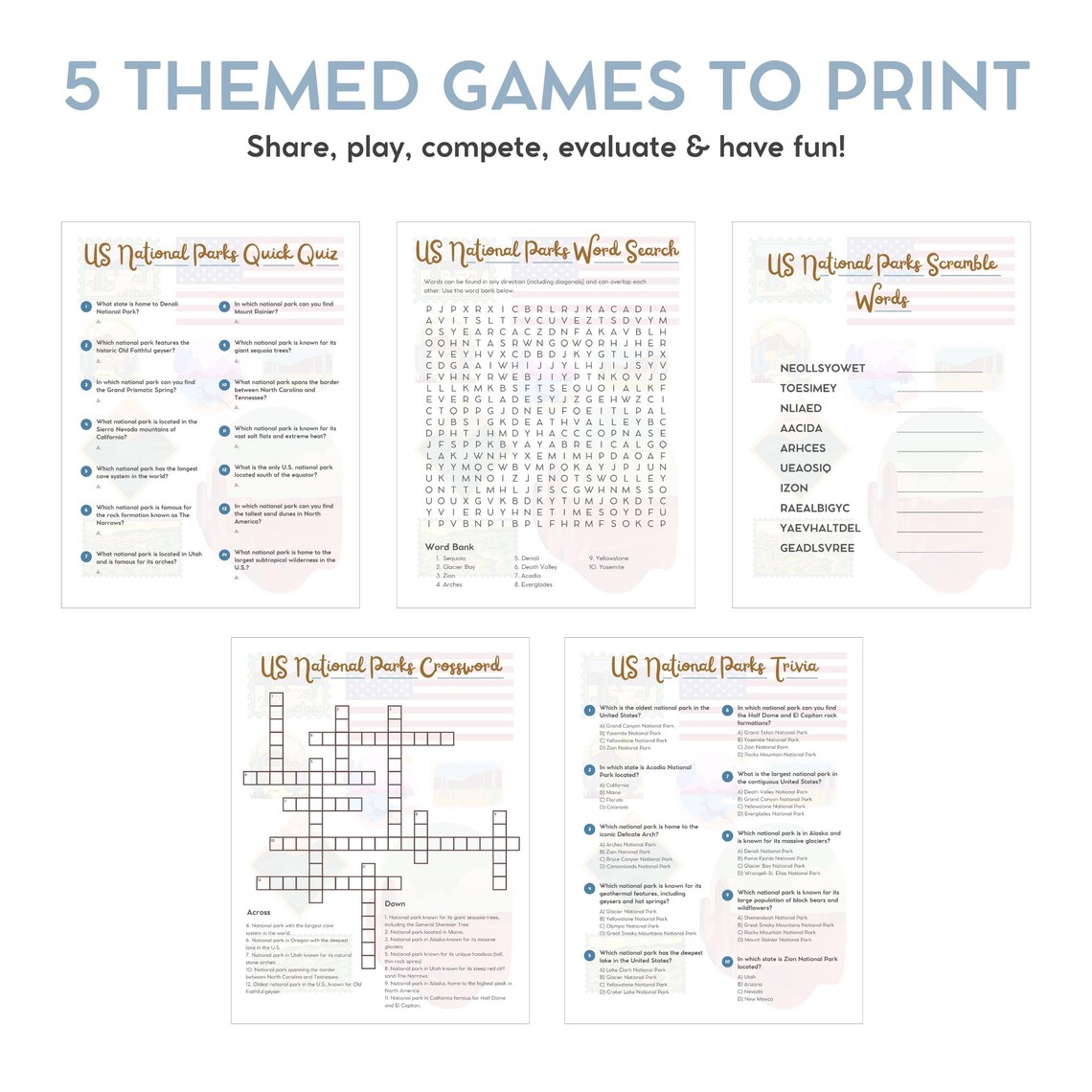 Printable Games, Group Games, Trivia Games Bundle, Fun Games for Adults ...