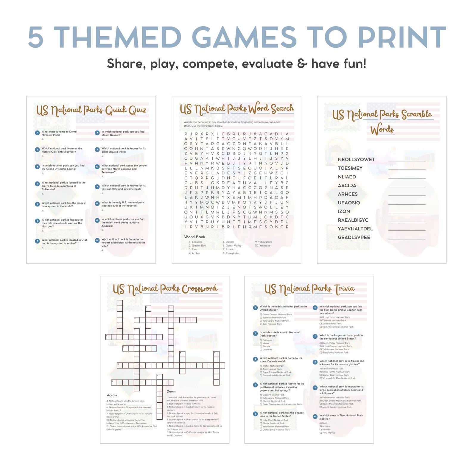 Printable Games, Group Games, Trivia Games Bundle, Fun Games for Adults ...