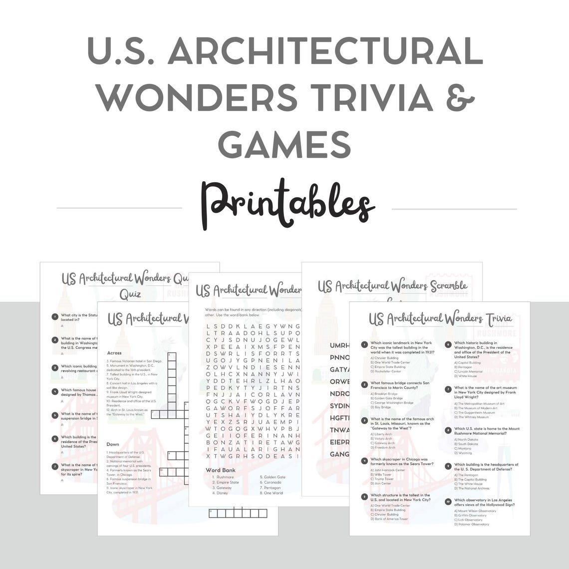 Printable Games, Group Games, Trivia Games Bundle, Fun Games for Adults ...