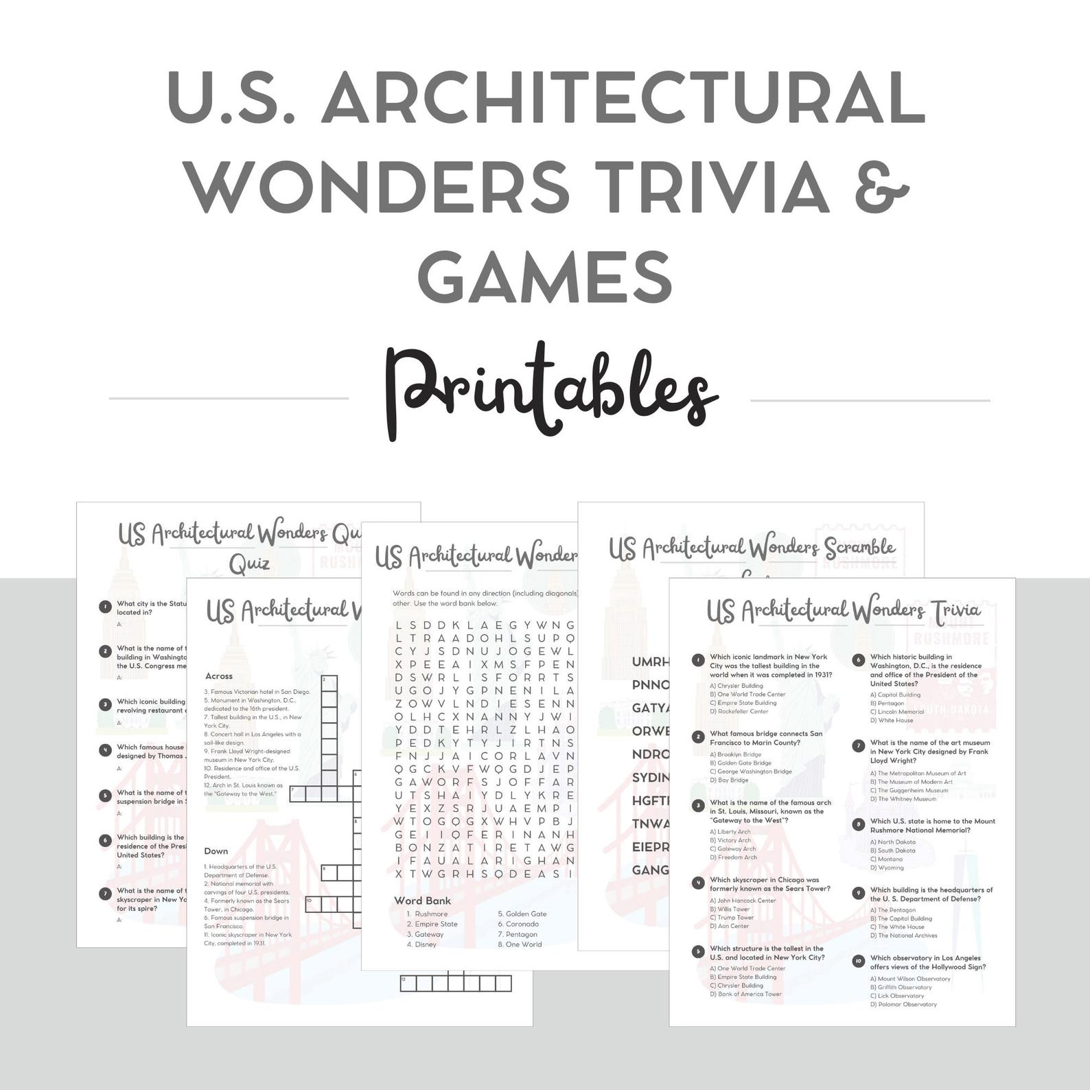 Printable Games, Group Games, Trivia Games Bundle, Fun Games for Adults ...